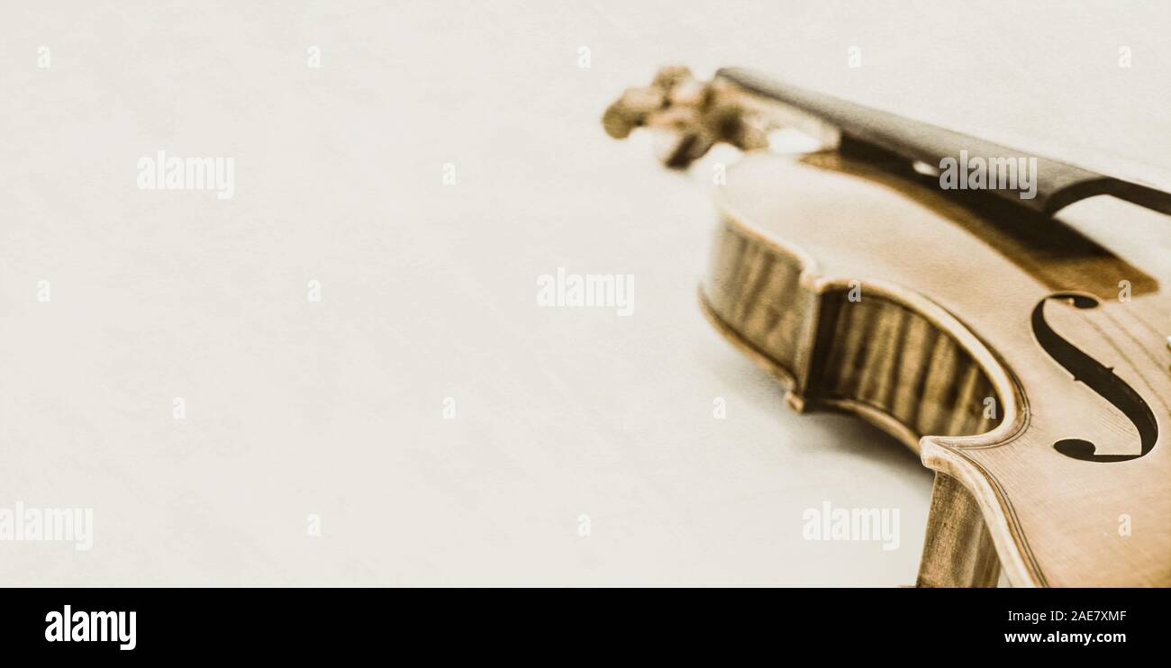 violin harmonic table and side high angle perspective view close up ...