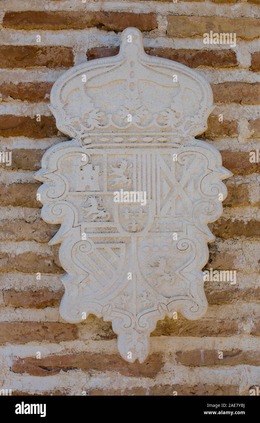 Fuente Palmera - Spain - Dec 9th, 2019: Coat of arms of Charles III of ...