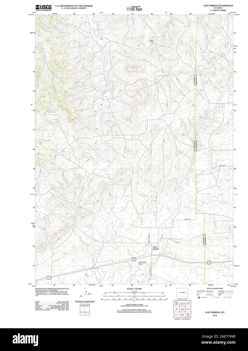 Map of lost springs Cut Out Stock Images & Pictures - Alamy