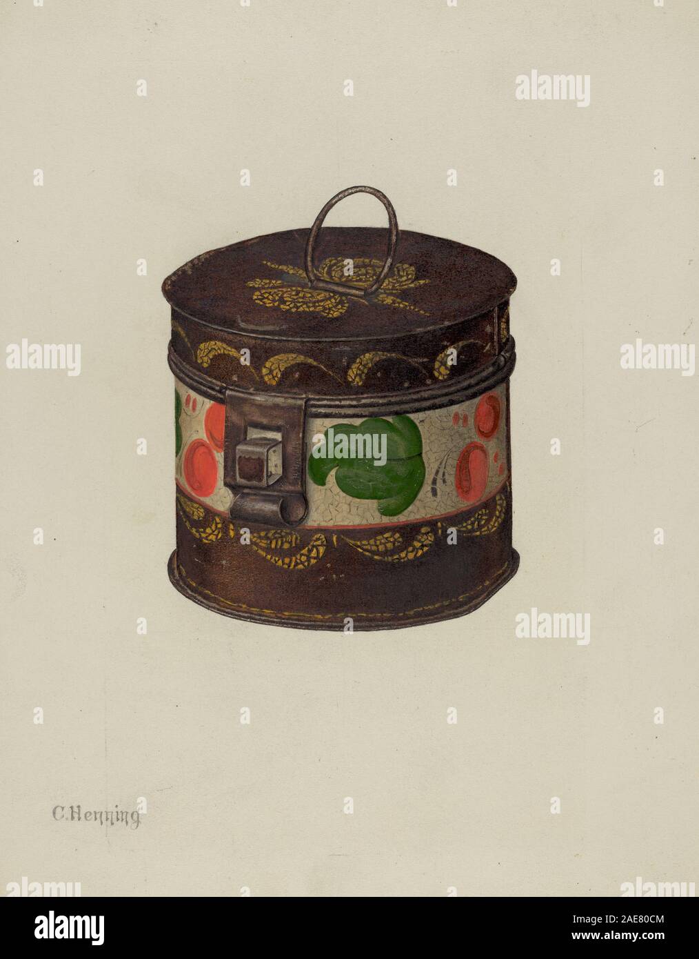 Toleware Box; circa 1941 date Charles Henning, Toleware Box, c 1941 ...