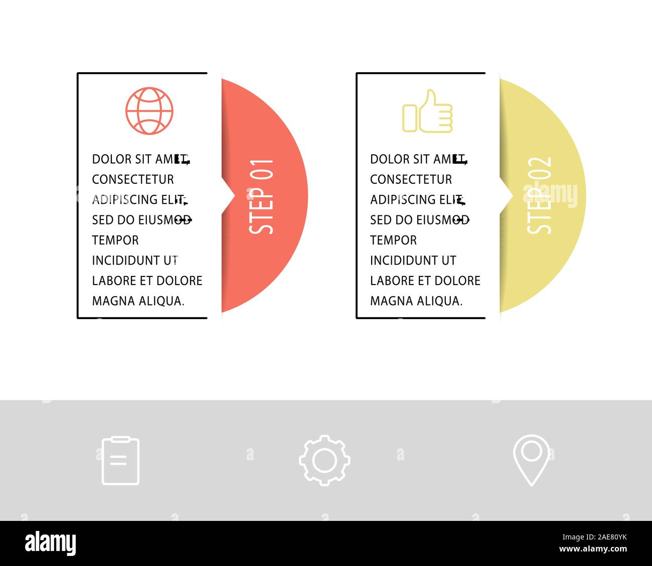 Modern vector infographic. Flat template with two rectangles and ...