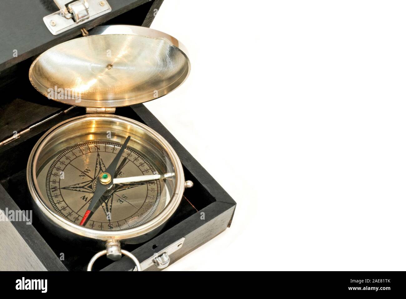 Antique compass wooden box hi-res stock photography and images - Alamy