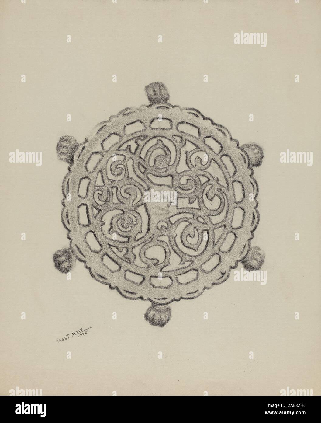 A trivet created in 1938 by Charles Moss, used for supporting hot ...