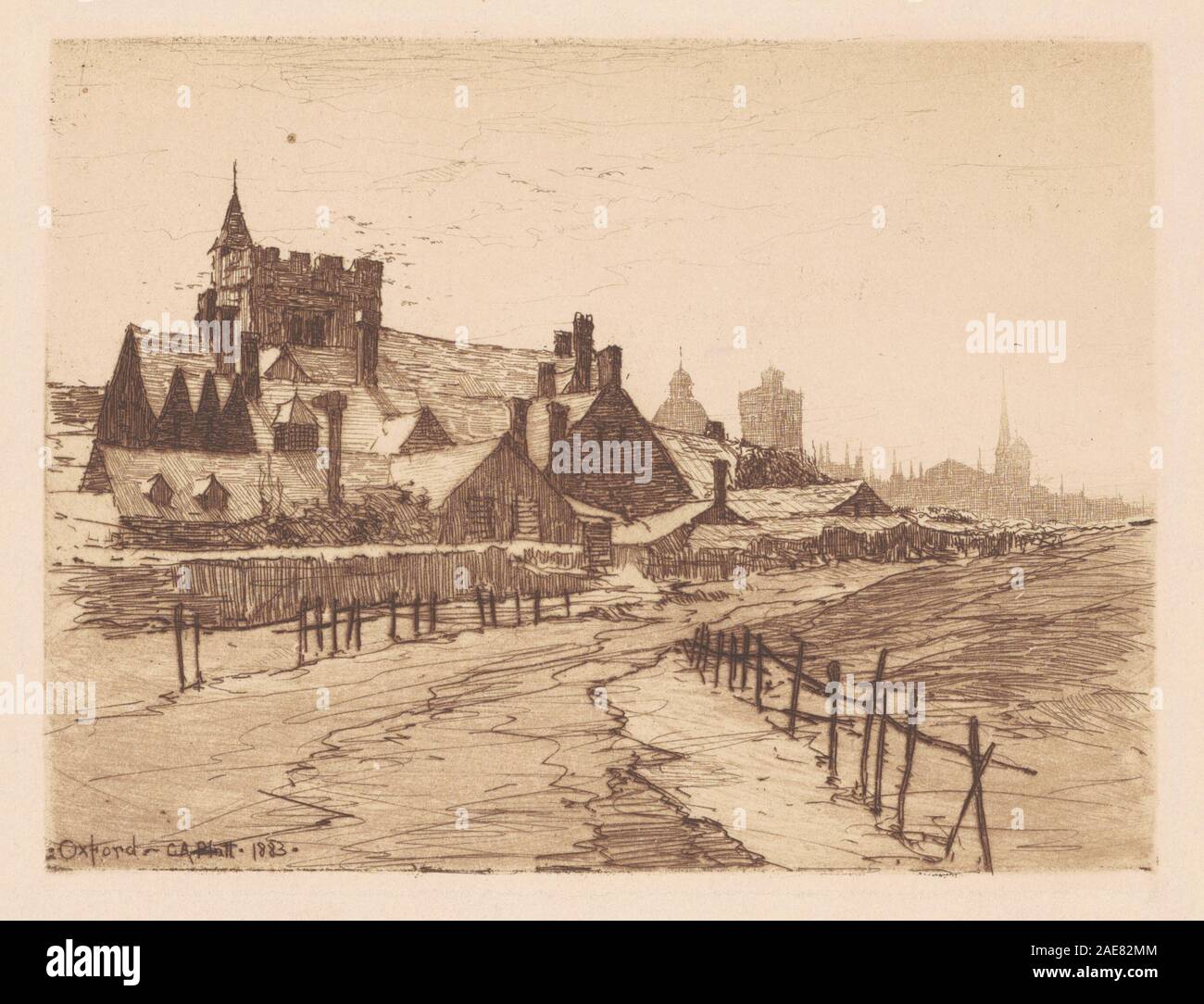 View of Oxford created in 1883 by Charles Platt A, showing ...