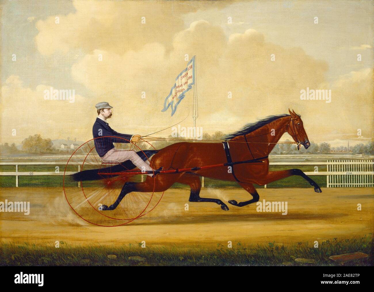 A print by Charles S. Humphreys from 1876 depicting Budd Doble driving ...