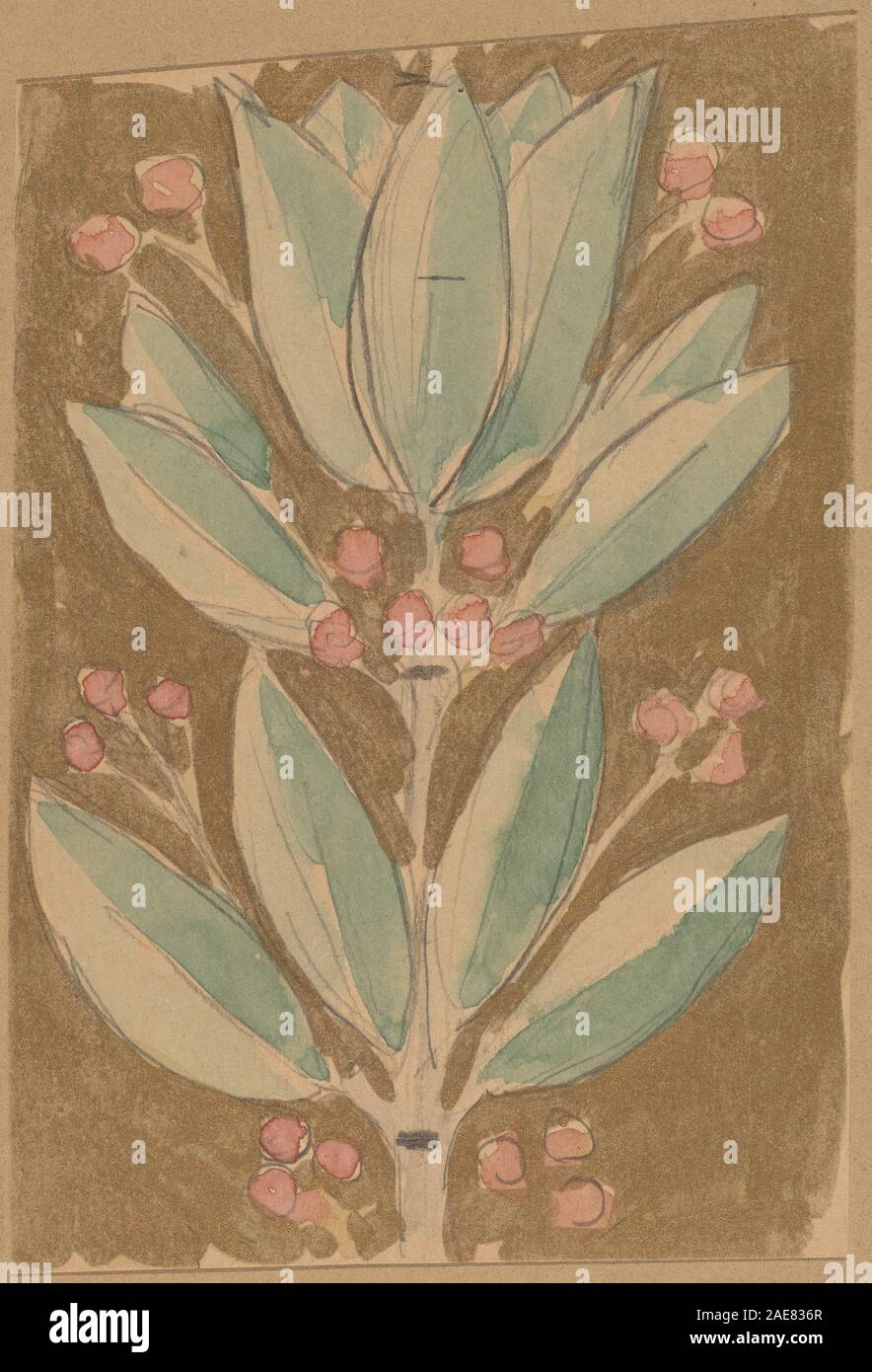 Study for a Border Design; 1890/1897 Charles Sprague Pearce, Study for a Border Design, 1890 ...