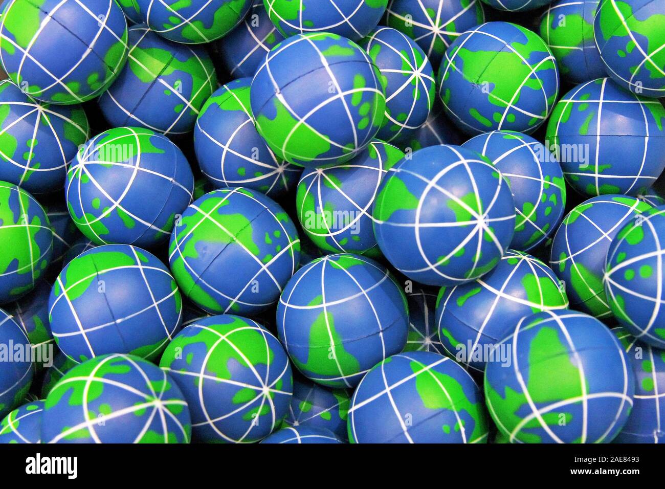 Bunch of small orb model globe Earth Stock Photo - Alamy