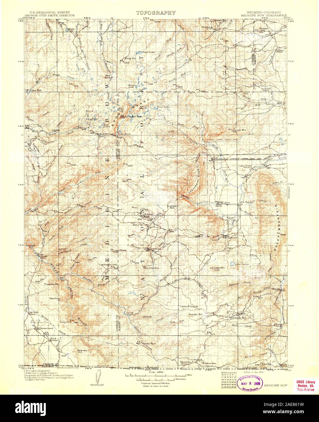 Medicine bow map hi-res stock photography and images - Alamy