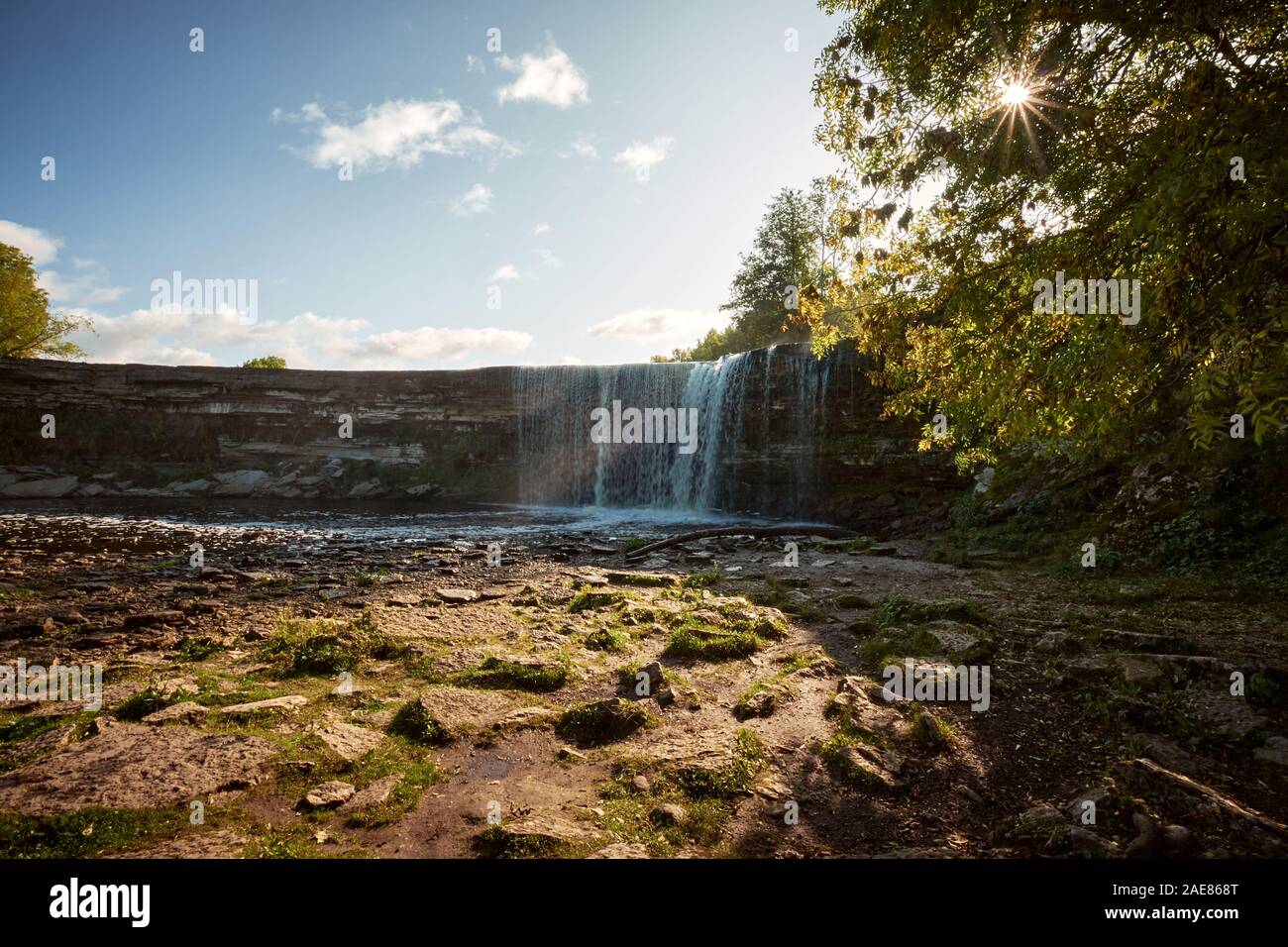 Jagala Waterfall, the highest natural waterfall in Estonia Stock Photo ...