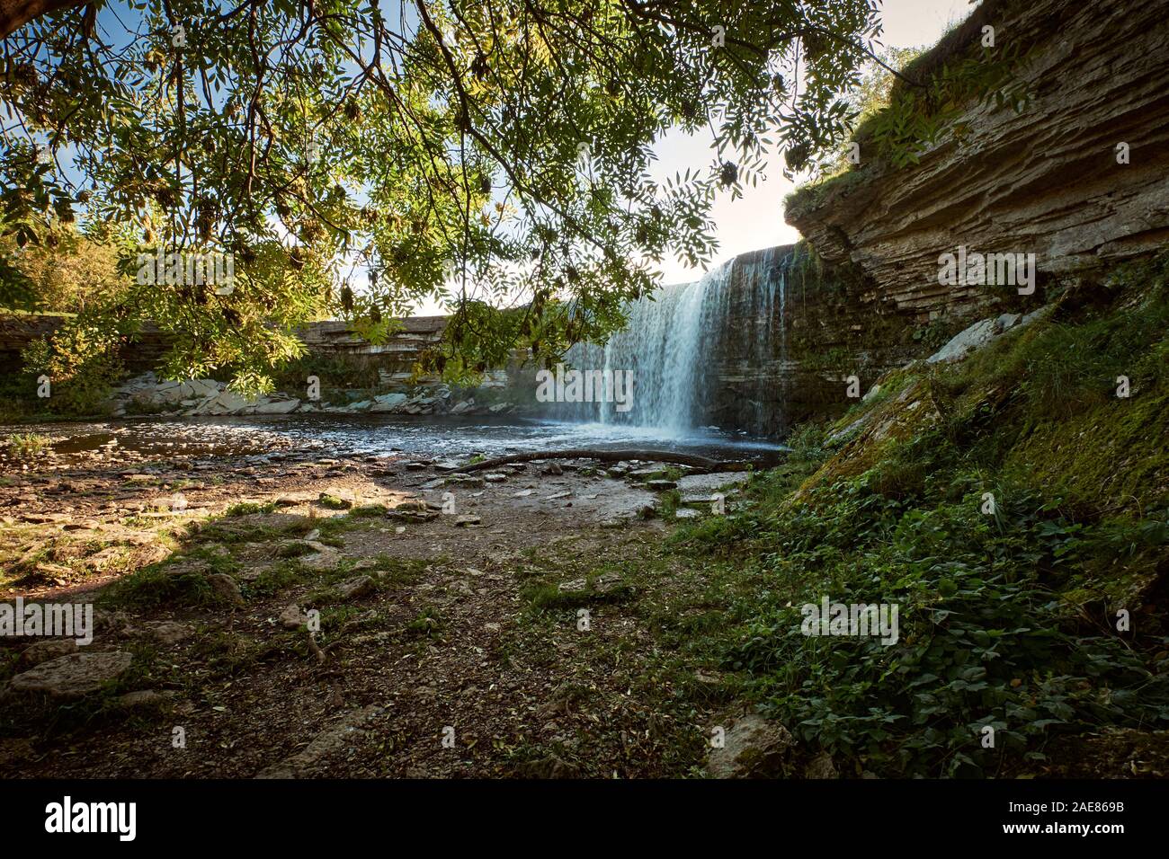 Jagala Waterfall, the highest natural waterfall in Estonia Stock Photo ...