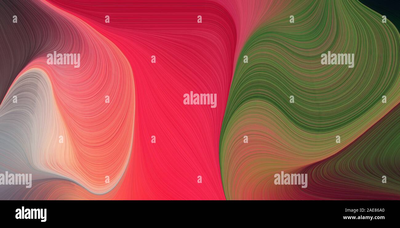 abstract waves design with moderate red, dark slate gray and dark olive ...
