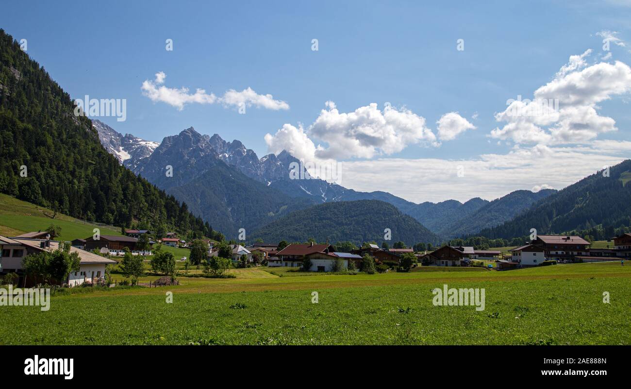 alps, alps mountains, austria, beautiful, blue, church, cloudy ...