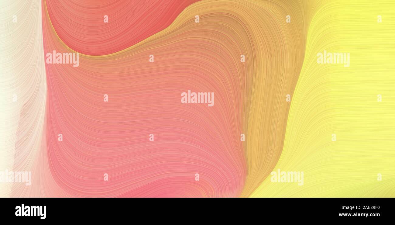 modern soft curvy waves background illustration with dark salmon, khaki ...