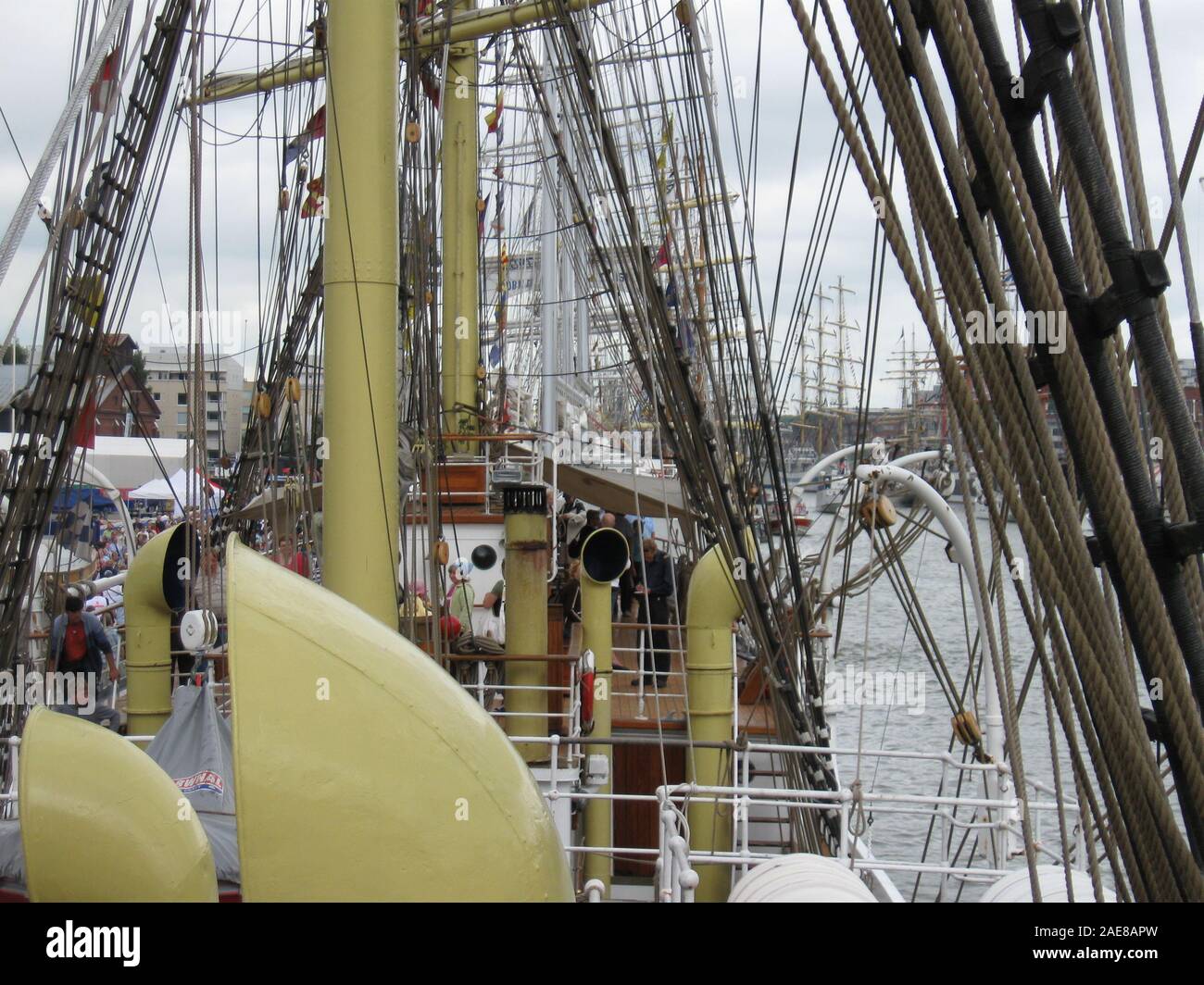 The Tall Ships' Races, Turku, Finland. Sailing ships, details on deck ...