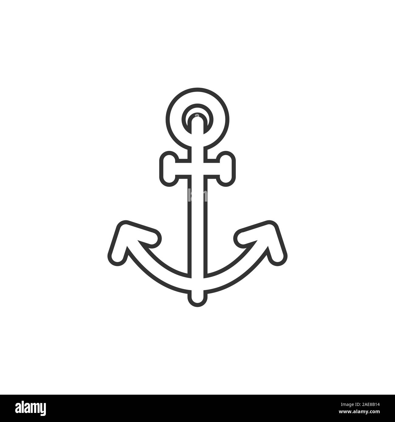 Boat anchor icon in flat style. Vessel hook vector illustration on ...