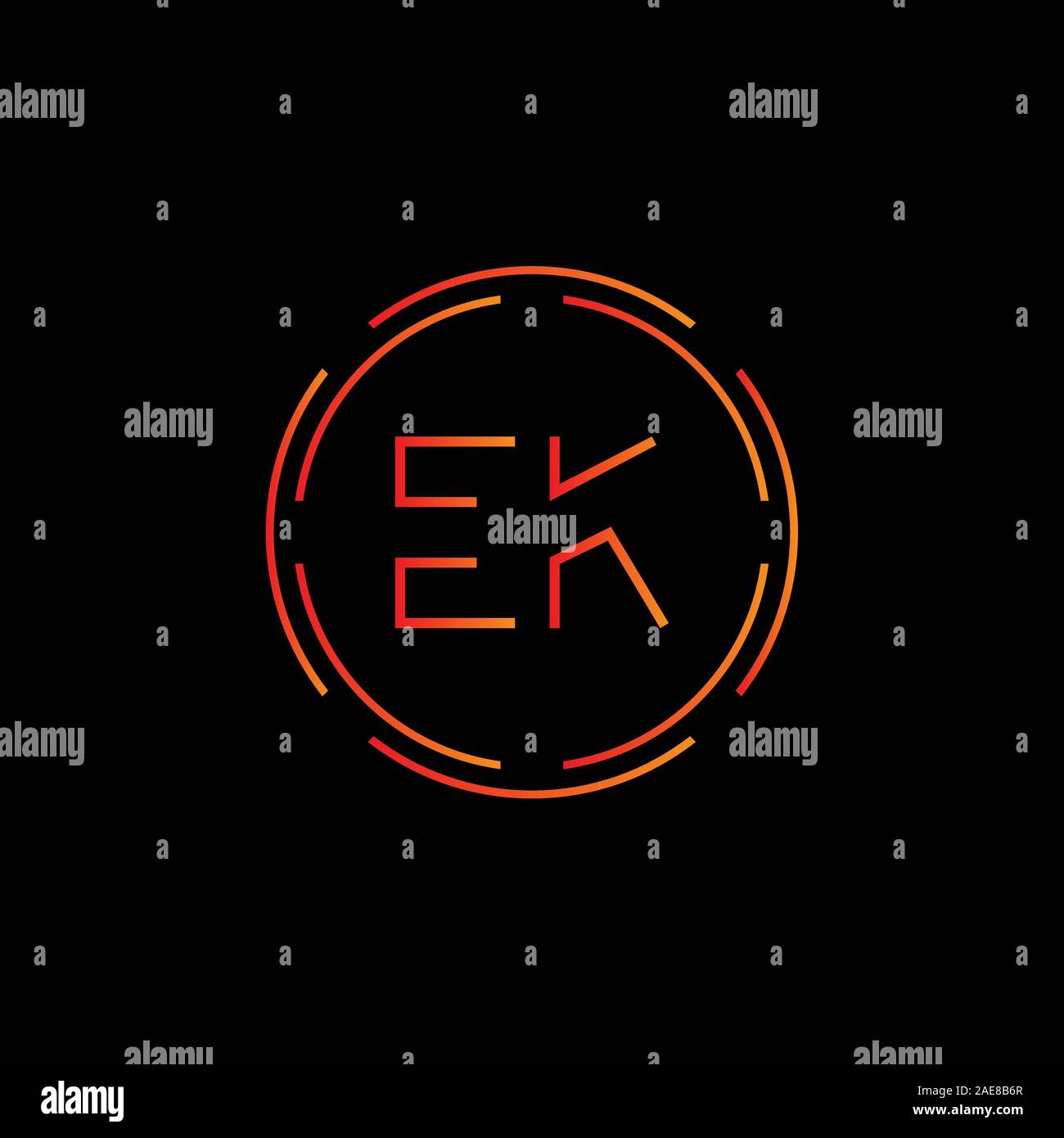 Initial EK Letter Linked Logo. Creative Letter EK Modern Business Logo Vector Template. Initial ...