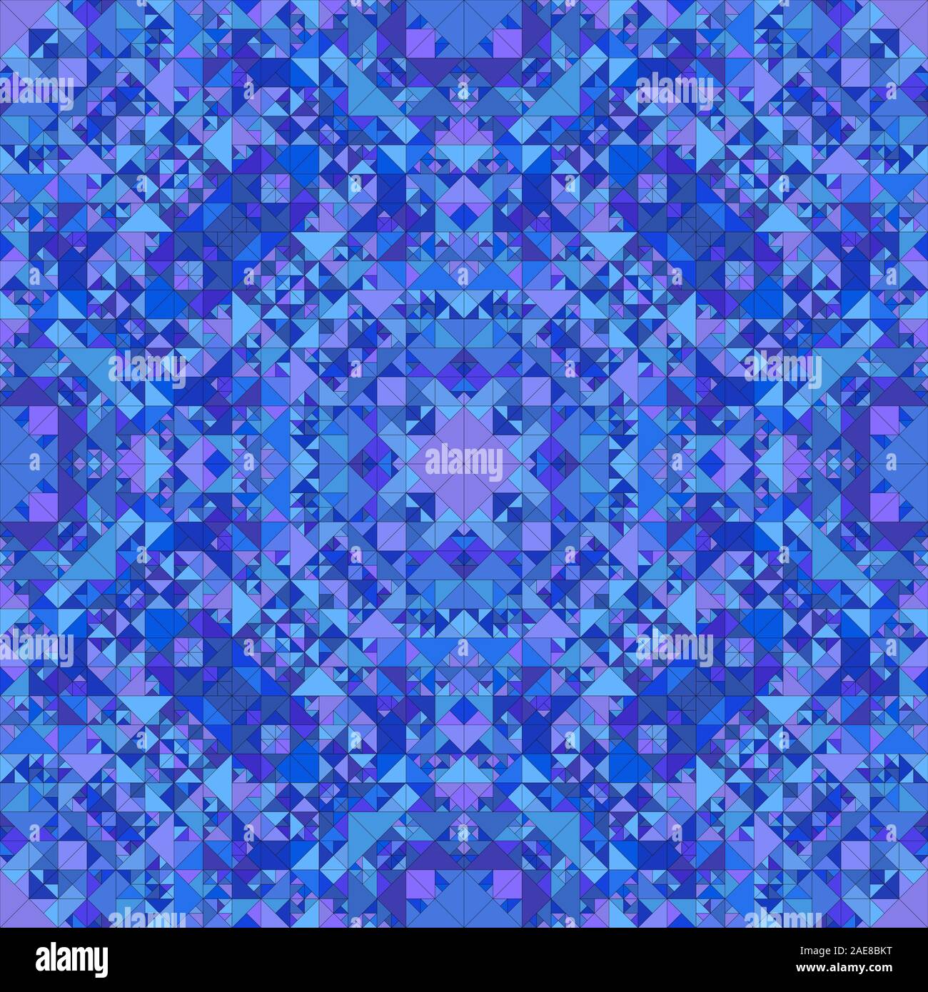 Blue Abstract Seamless Triangle Mosaic Tile Kaleidoscope Pattern Wallpaper Tribal Vector