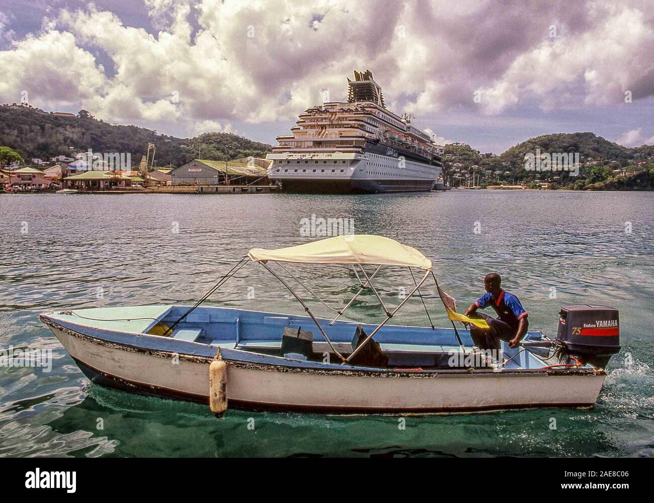 St George'S, Grenada. 13th Apr, 2000. Boats in the scenic inlet of St ...