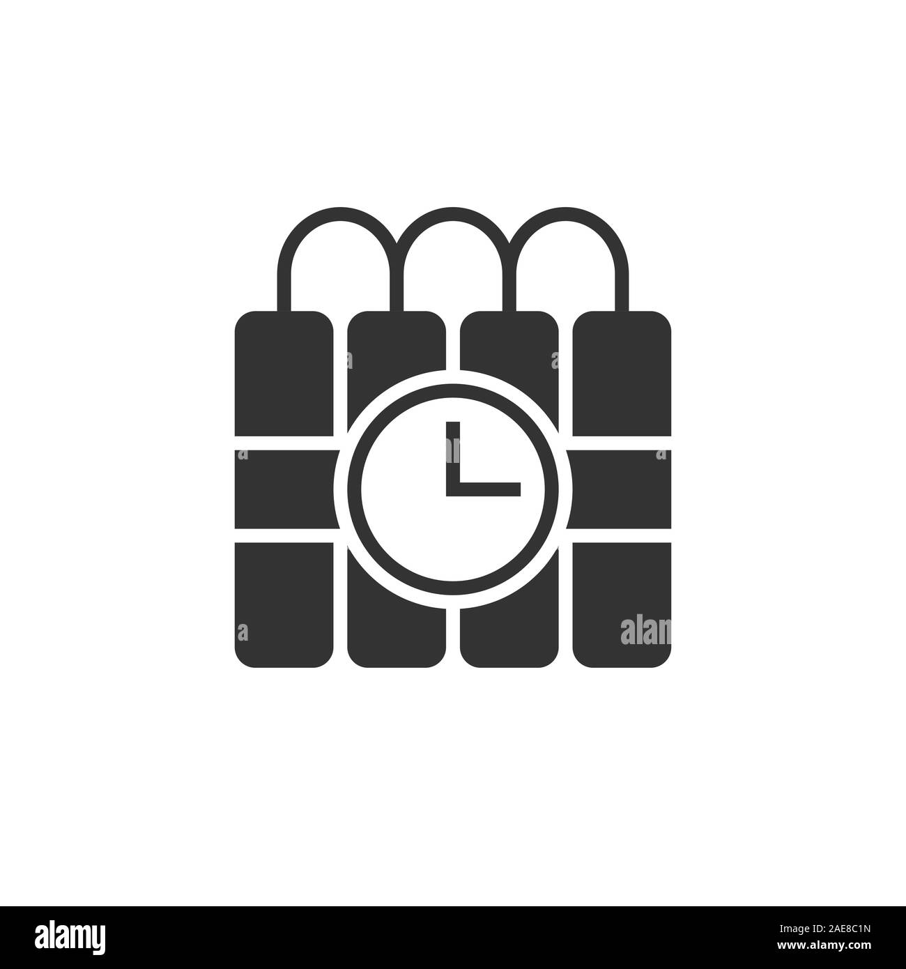 Bomb icon in flat style. Dynamite vector illustration on white isolated ...