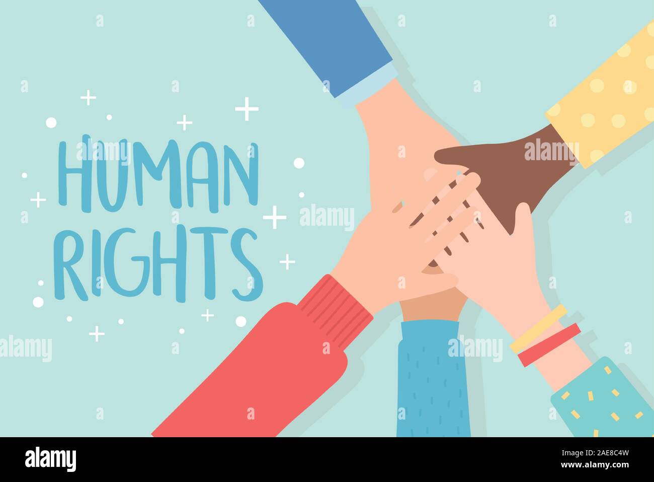 human rights, raised hands unity vector illustration Stock Vector Image ...