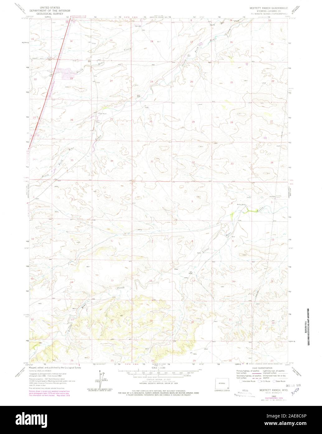 WY Moffett Ranch 340503 1962 24000 Restoration Stock Photo - Alamy