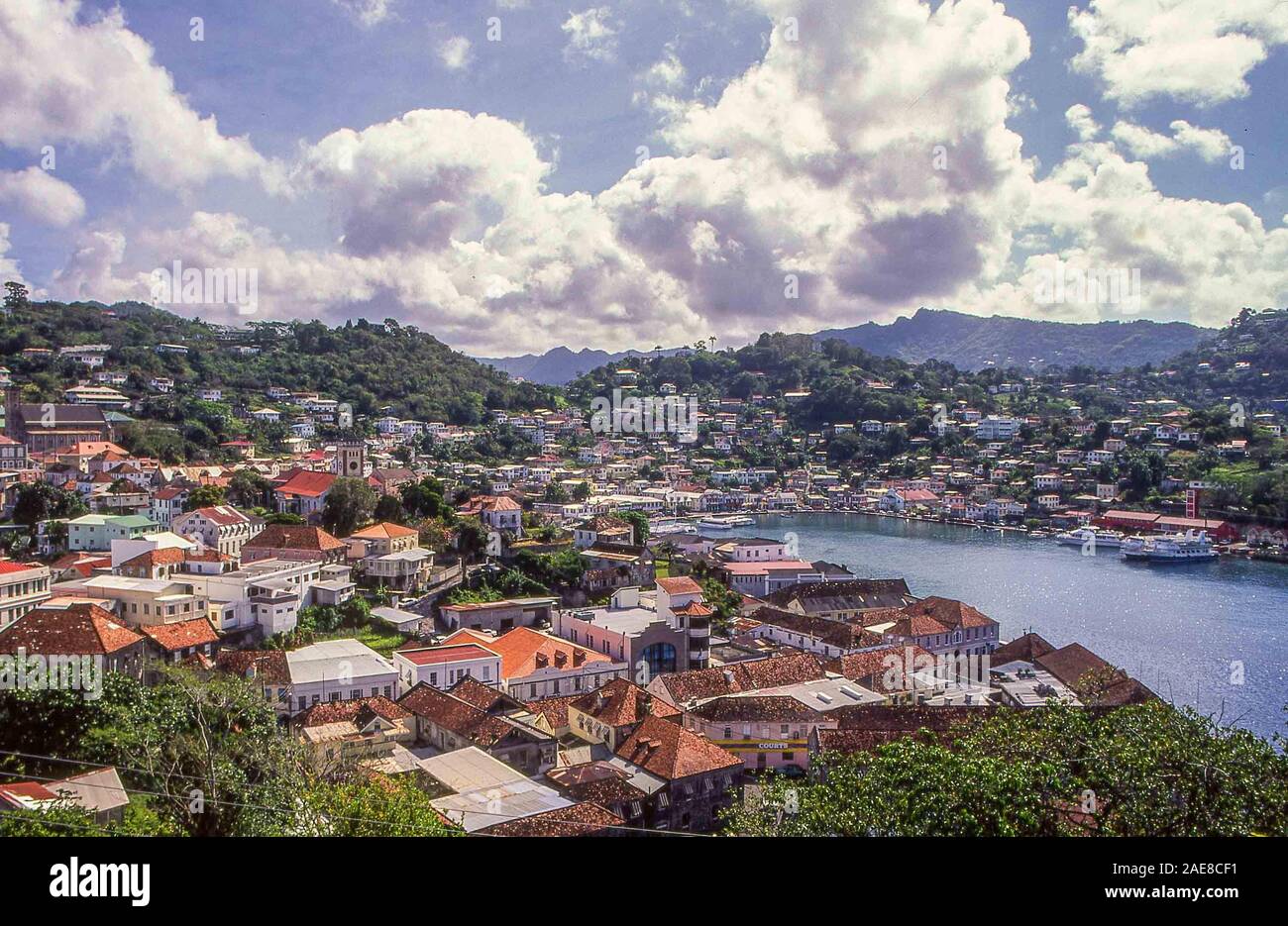 St Gerorge'S, Grenada. 13th Apr, 2000. Harbor & city view of St George ...