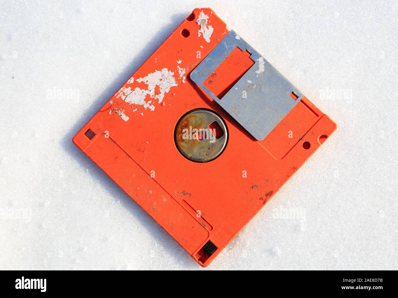 abandoned broken floppy disk display in white background Stock Photo ...