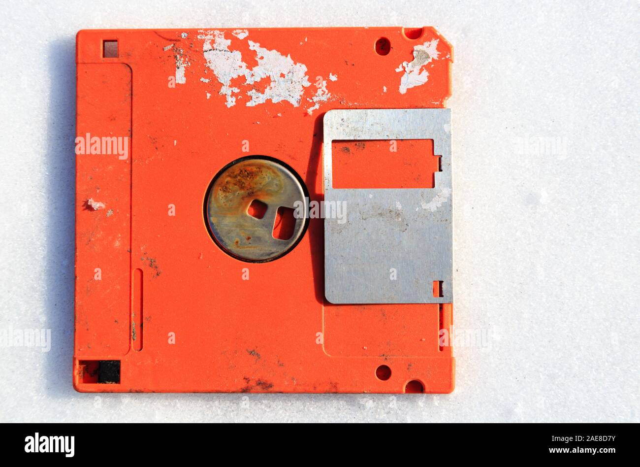 abandoned broken floppy disk display in white background Stock Photo ...