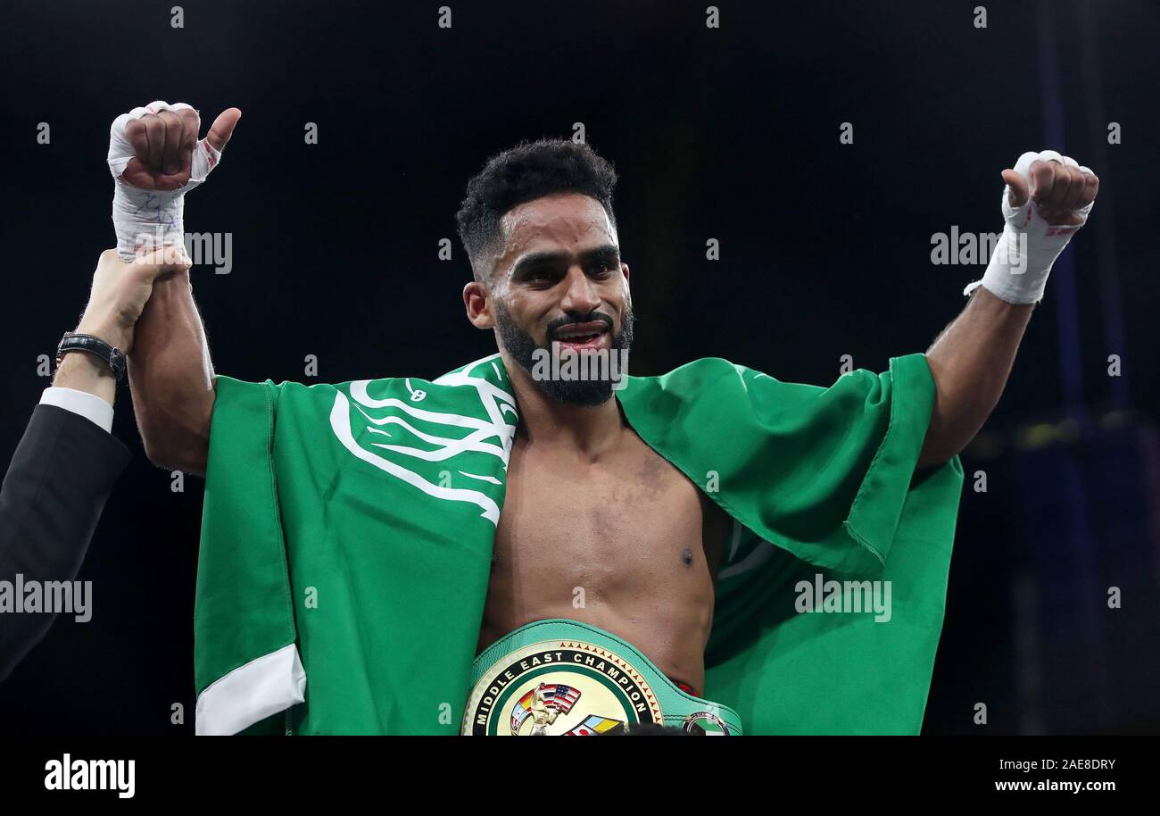 Zuhayr Al Qahtani celebrates after his bout with Omar Dusary (not ...