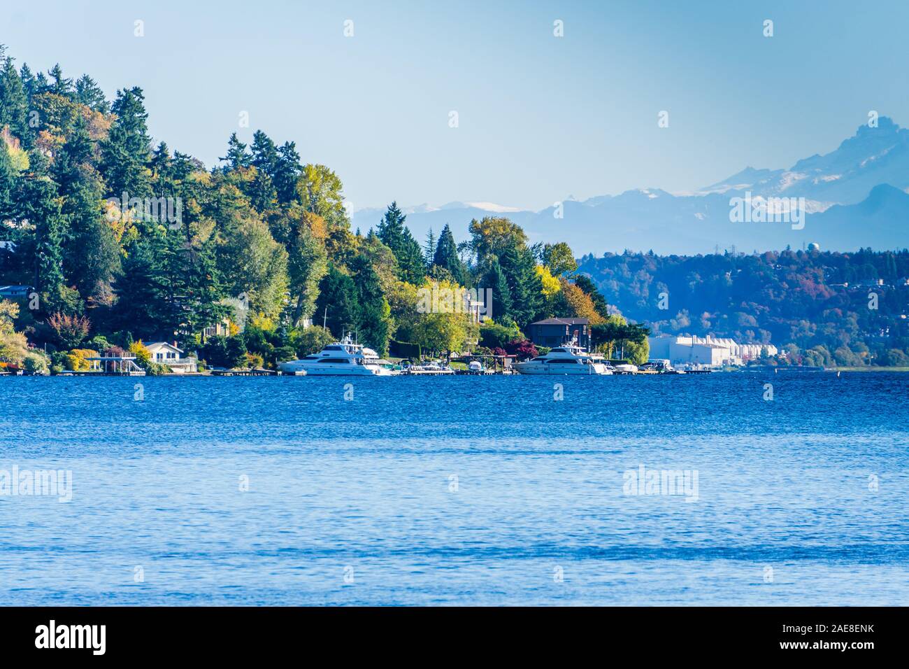 A view of the shoreline of Mercer Island, Washington Stock Photo - Alamy