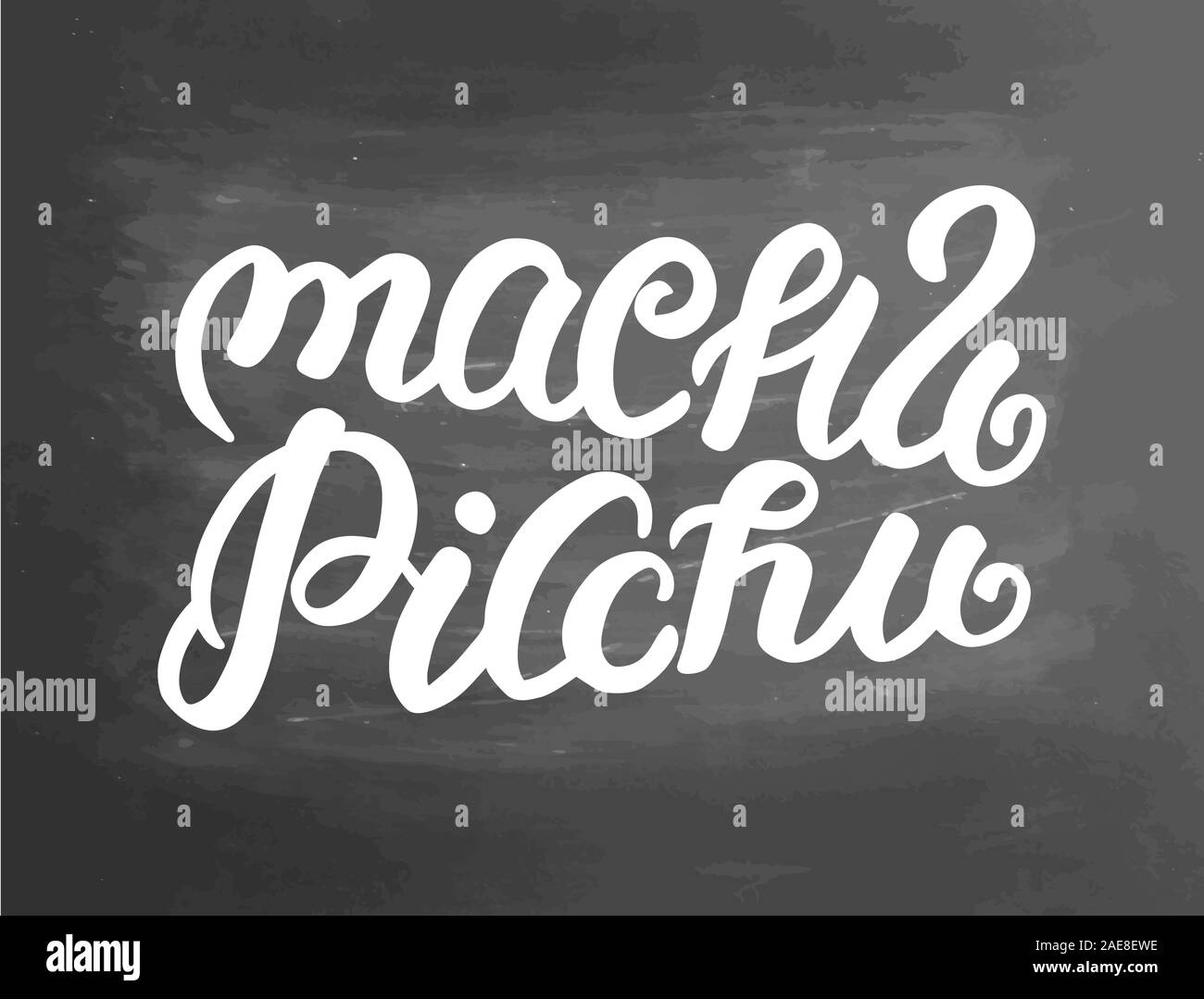 Greetings from Machu Picchu, Peru. Greeting card with typography ...