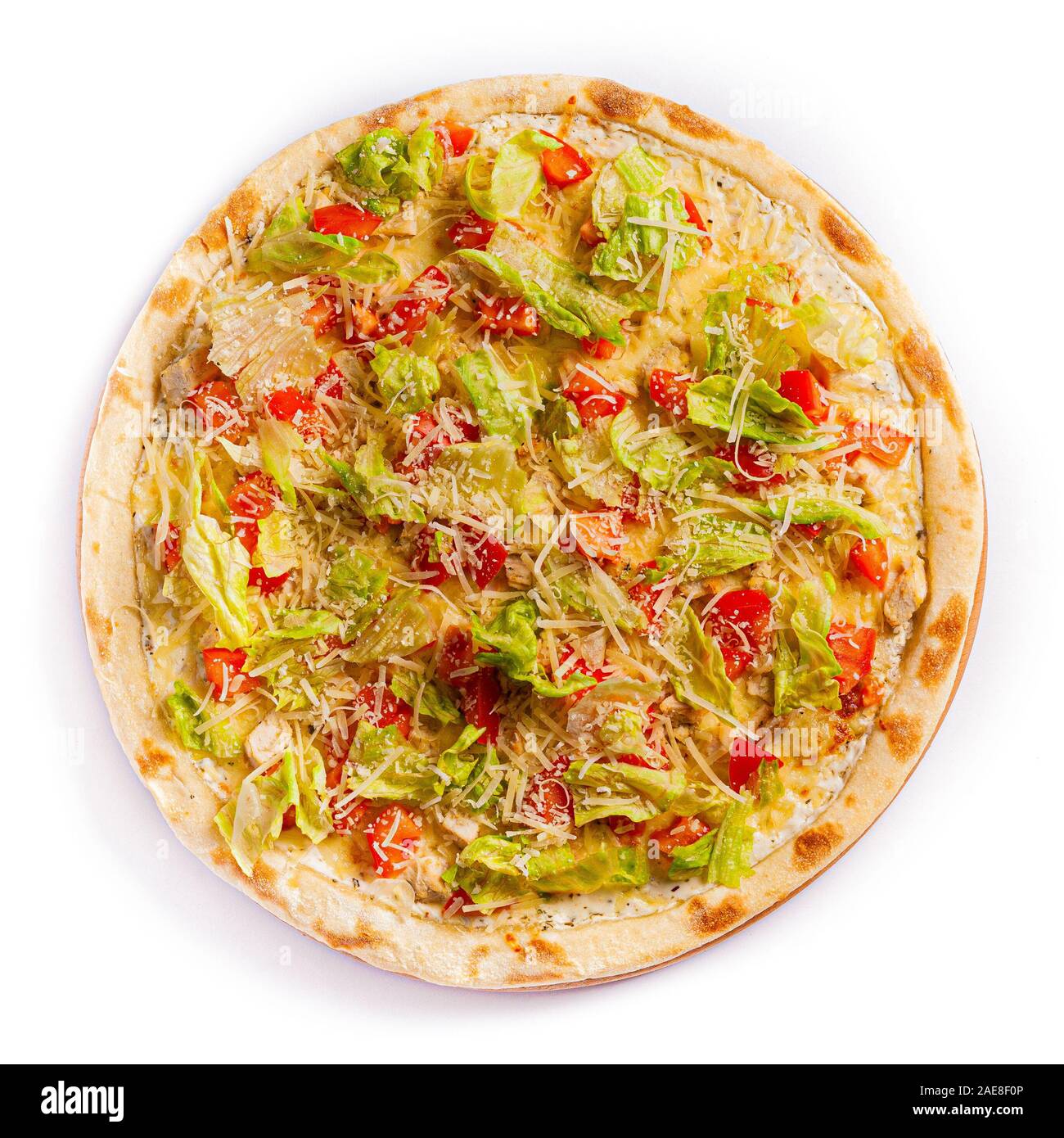 Pizza isolate, medium size, top view. Stock photo of pizza Stock Photo ...