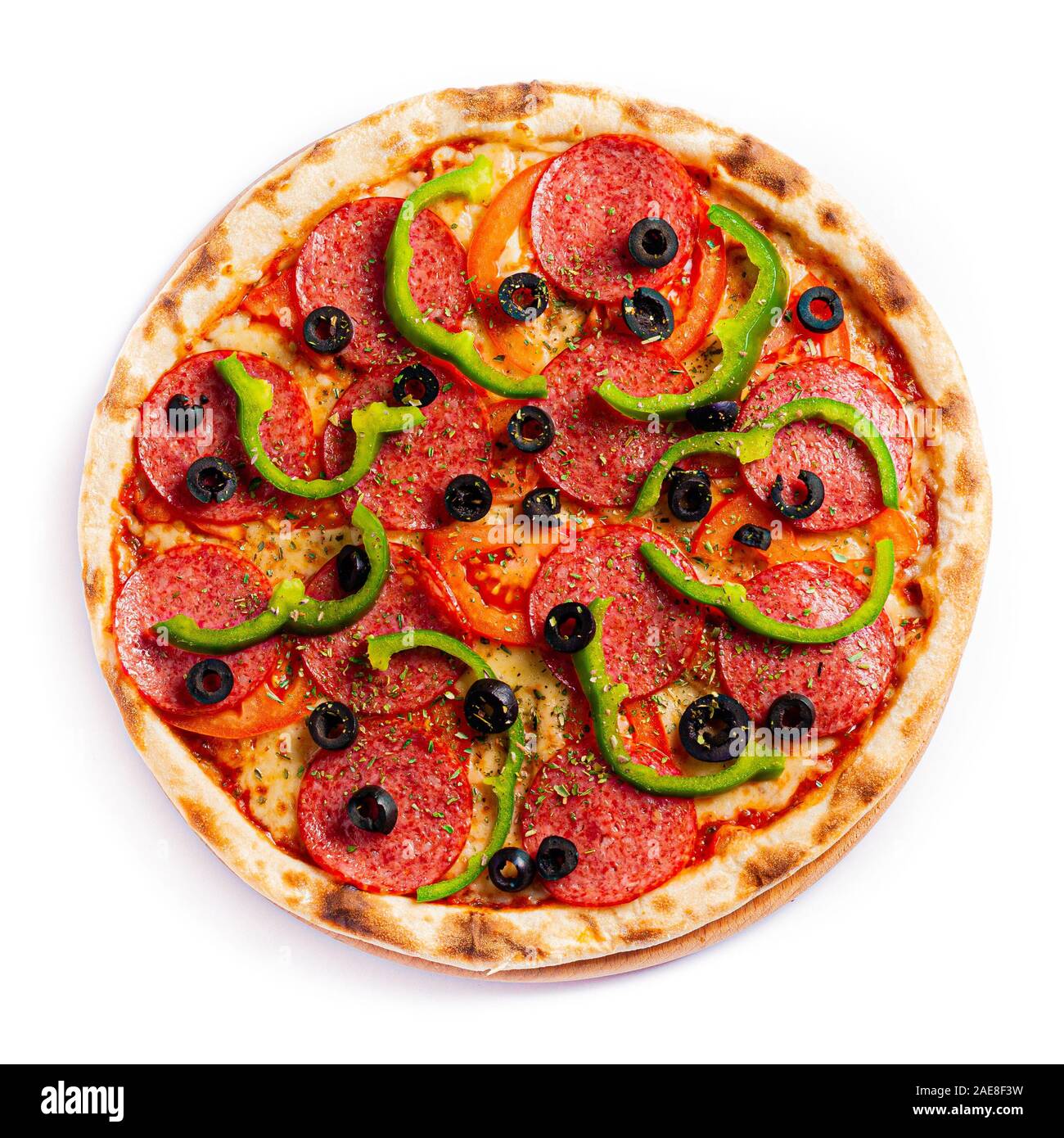 Small pizza sausage cheese Cut Out Stock Images & Pictures - Alamy