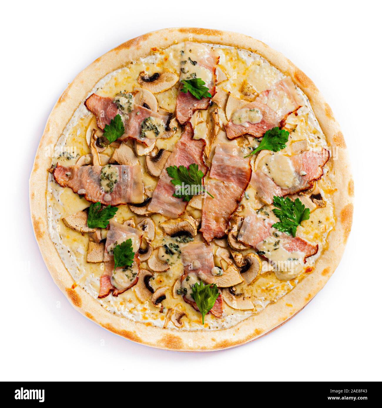 Pizza isolate, medium size, top view. Stock photo of pizza Stock Photo ...