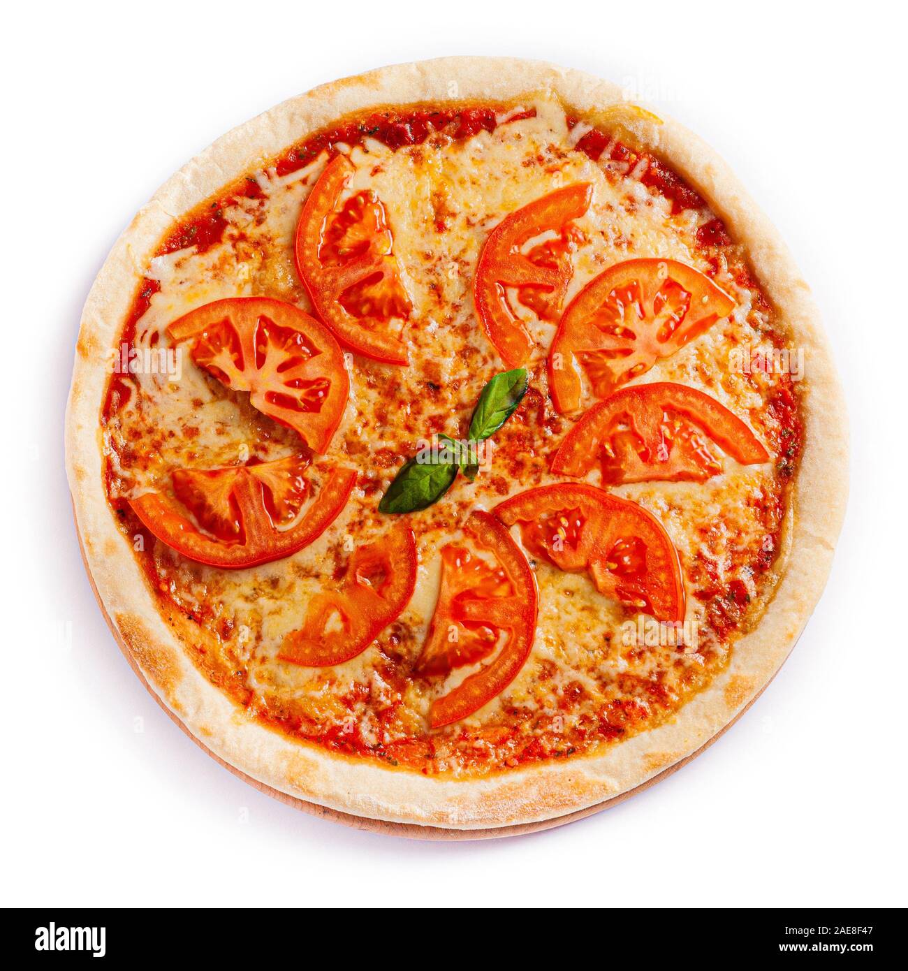 Pizza isolate, medium size, top view. Stock photo of pizza Stock Photo ...