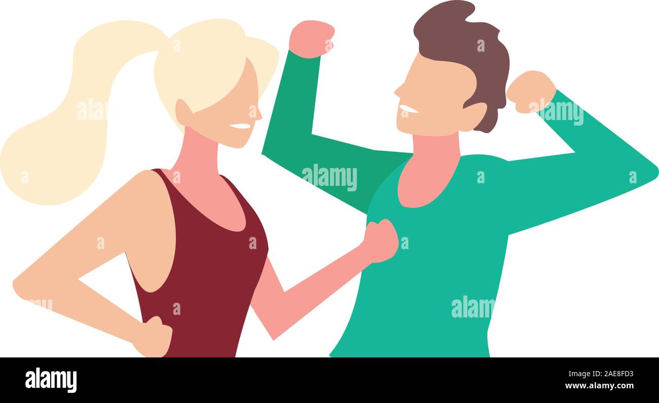 couple of people faceless with different poses on white background ...