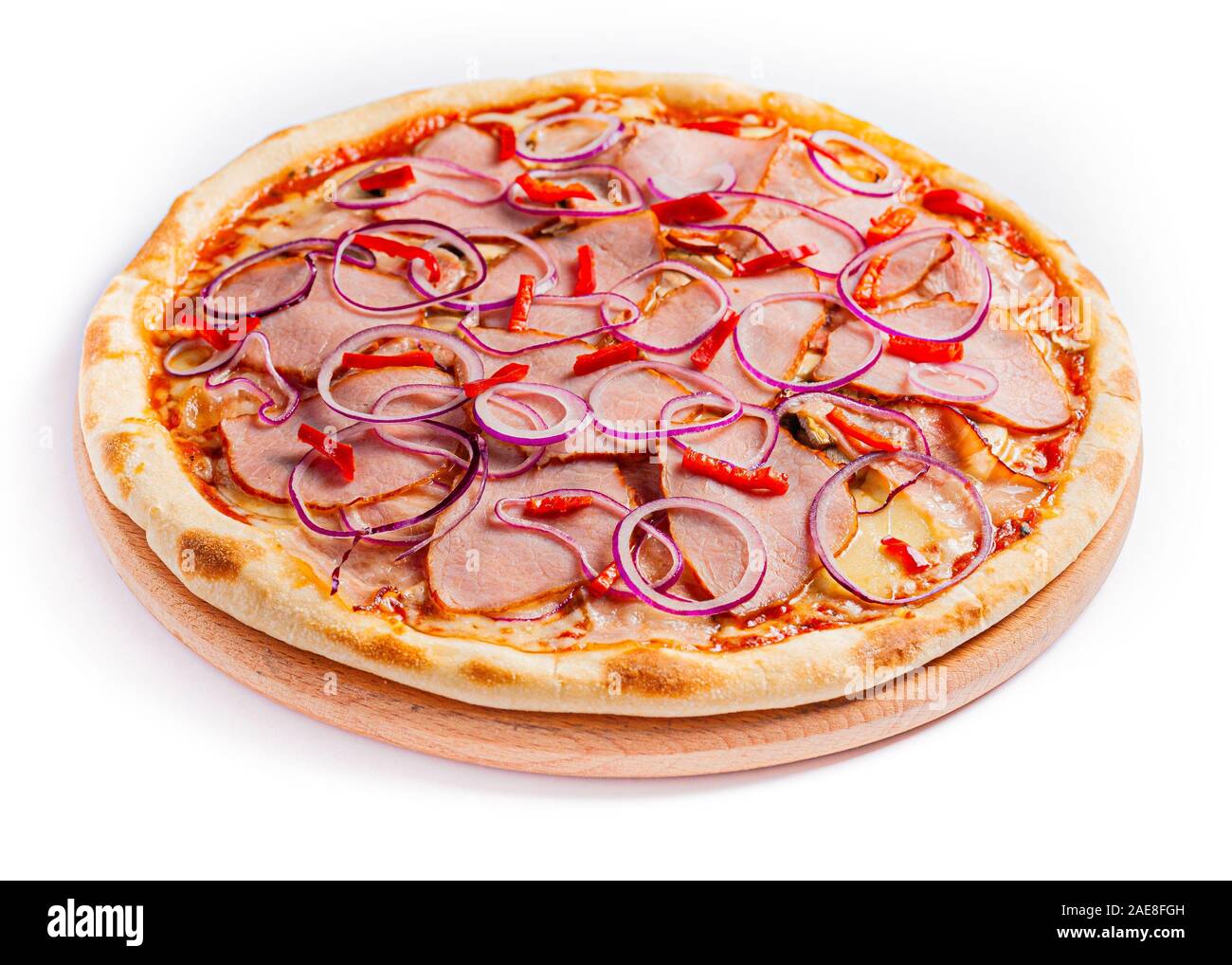 Pizza isolate, medium size, side view. Stock photo of pizza Stock Photo ...