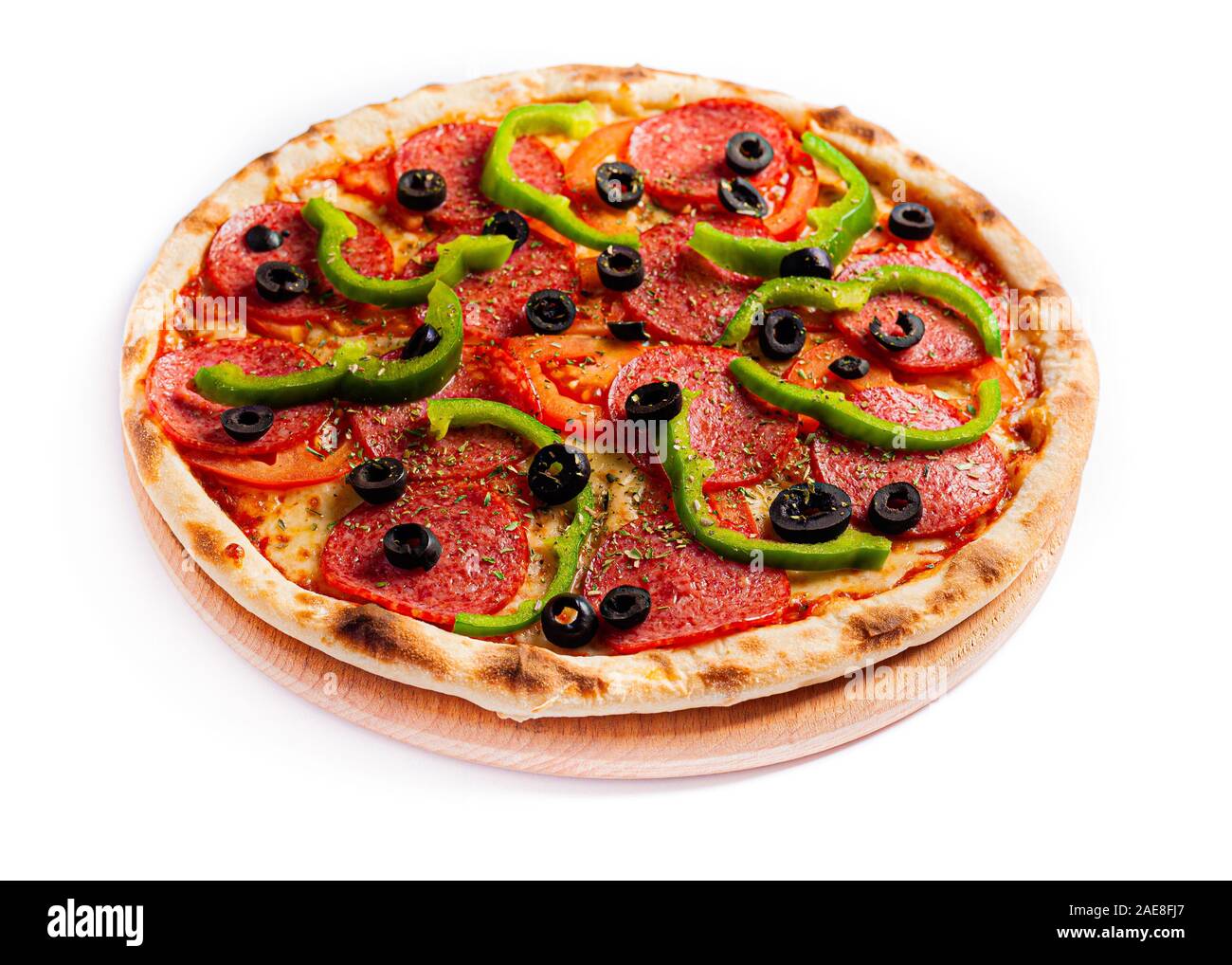 Small pizza sausage cheese Cut Out Stock Images & Pictures - Alamy