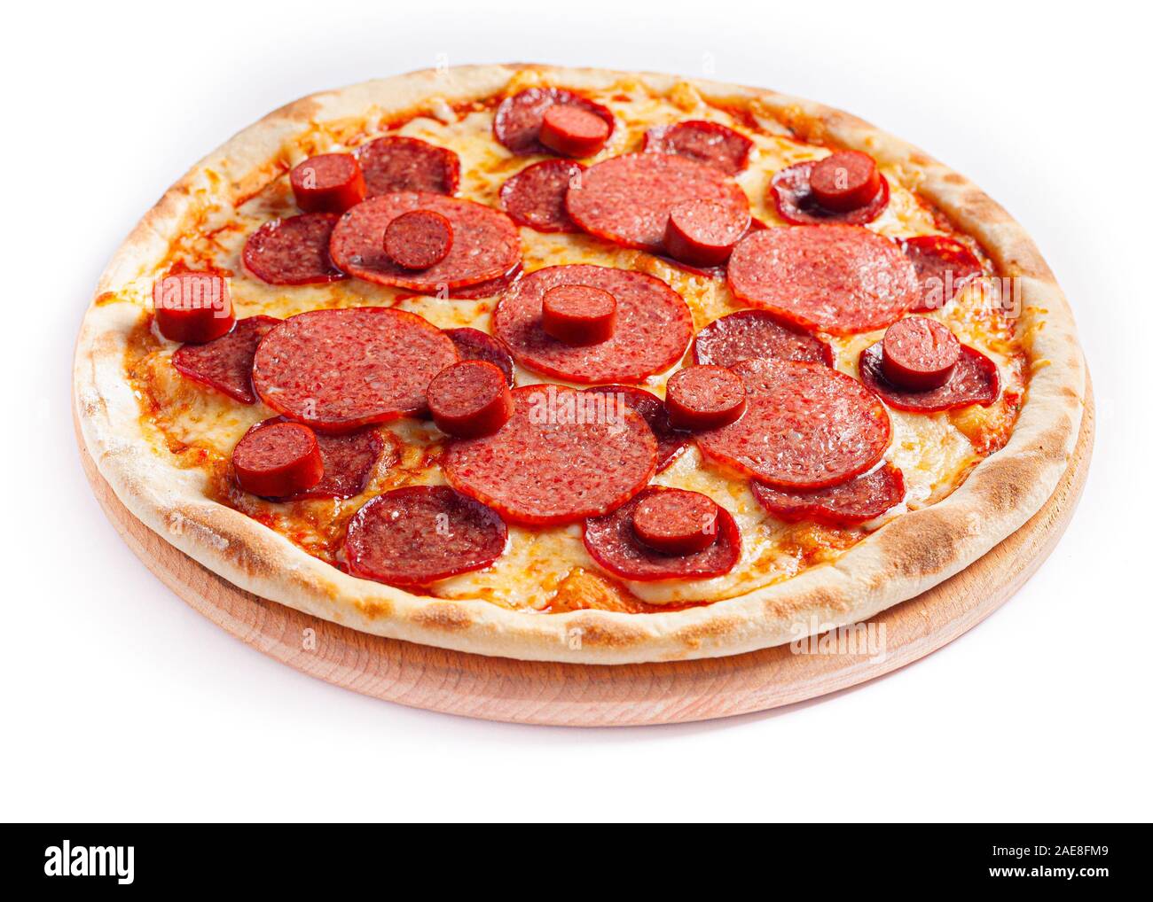 Pizza isolate, medium size, side view. Stock photo of pizza Stock Photo ...