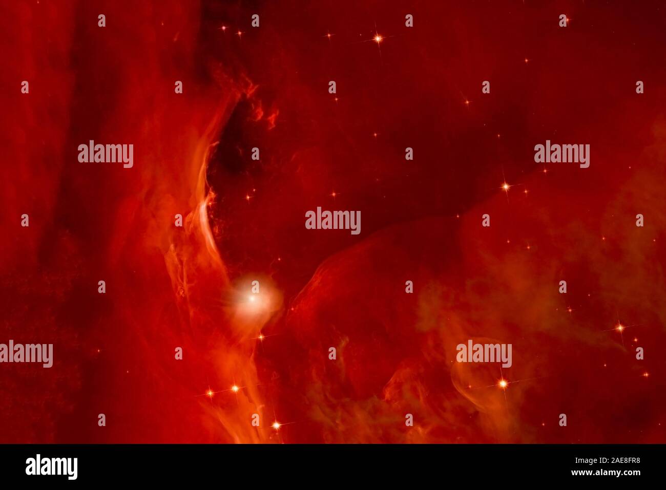 Red nebula in deep space. Elements of this image were furnished by NASA ...