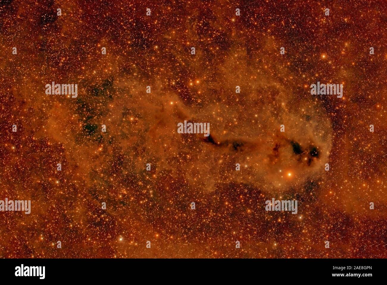Red nebula in deep space. Elements of this image were furnished by NASA ...