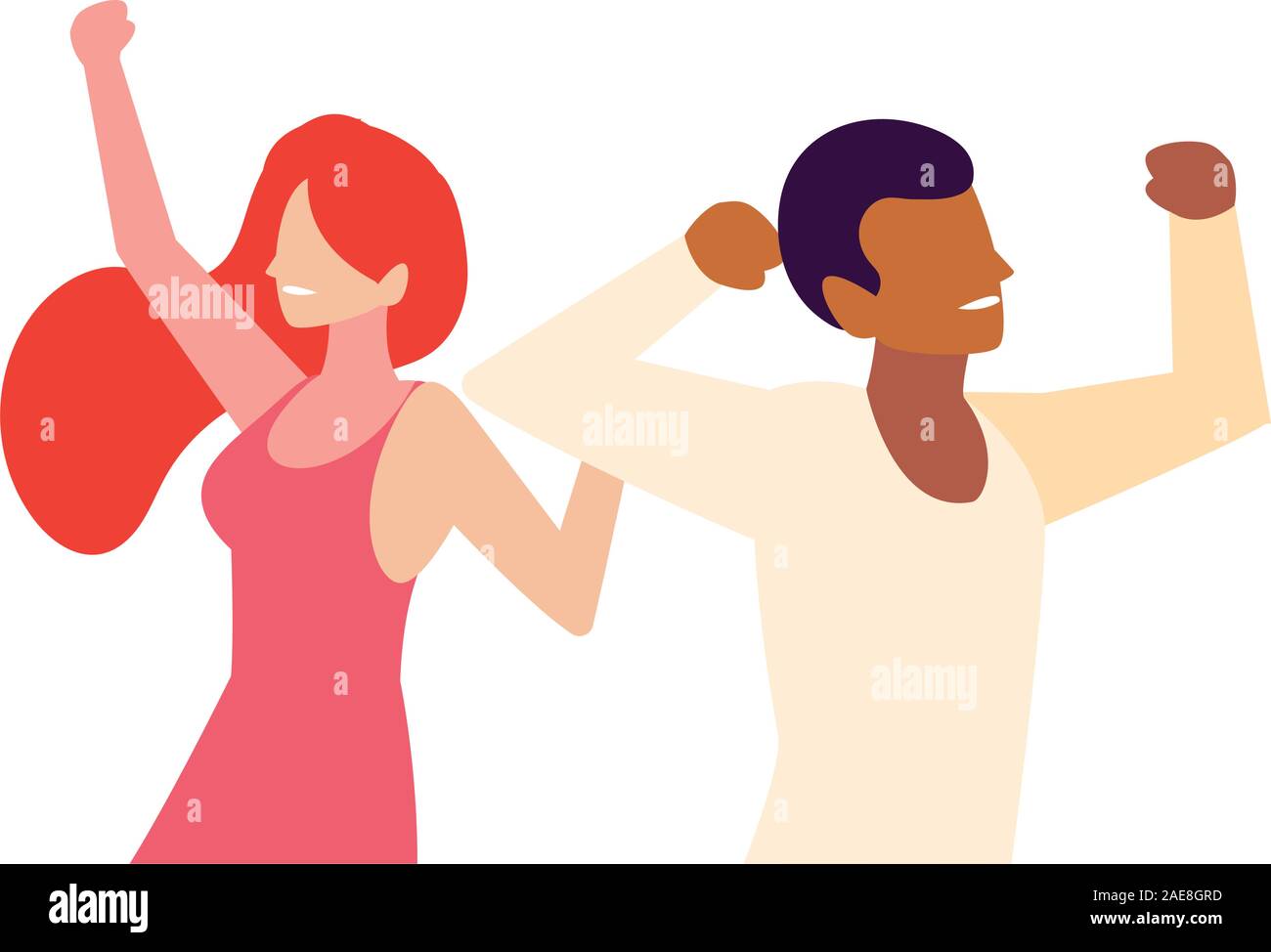 couple of people faceless with different poses on white background ...