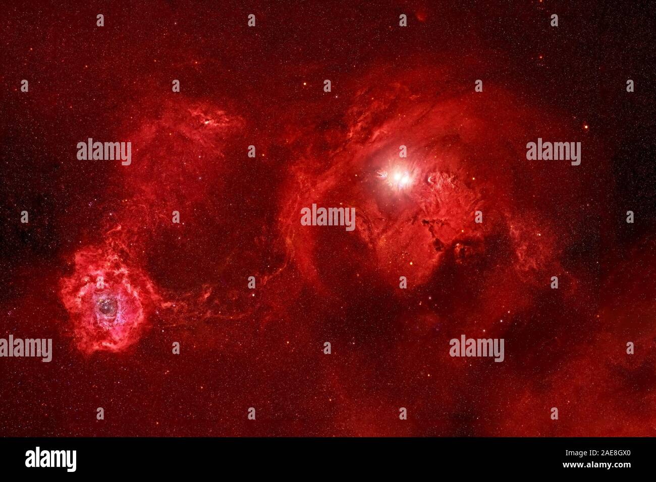 Red nebula in deep space. Elements of this image were furnished by NASA ...