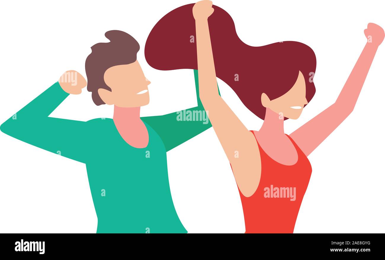 couple of people faceless with different poses on white background ...