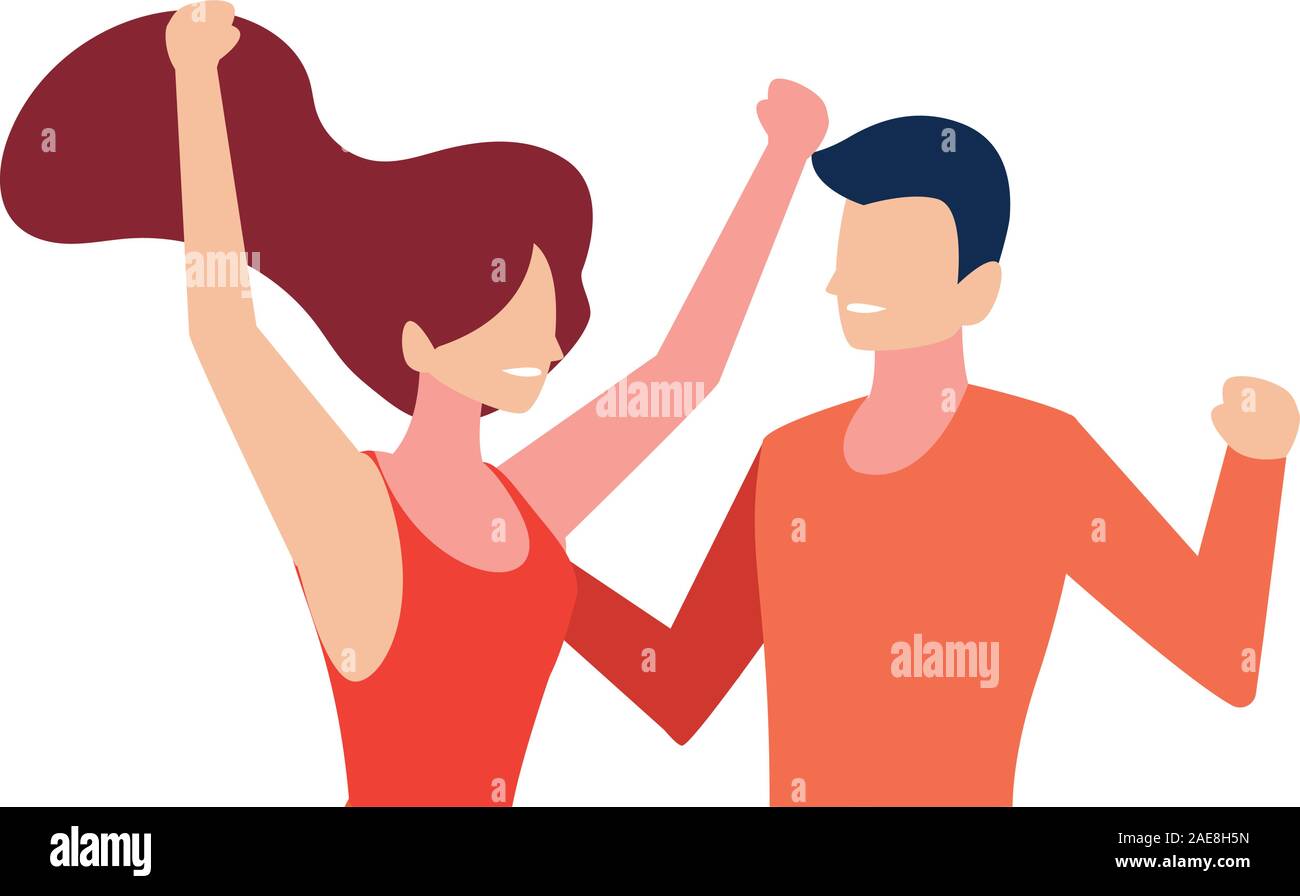 couple of people faceless with different poses on white background ...