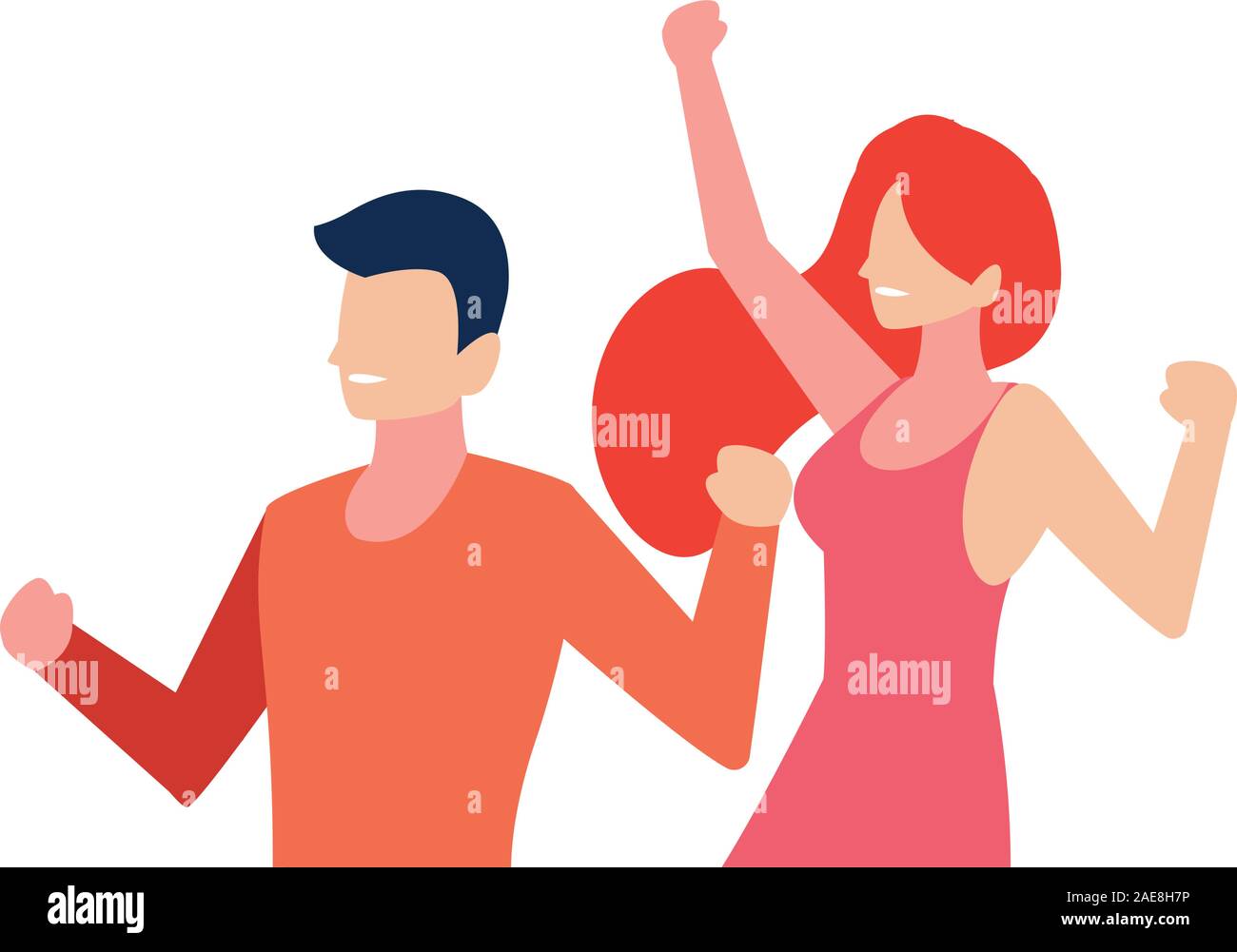 couple of people faceless with different poses on white background ...