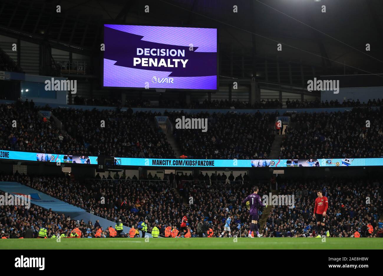 A penalty is given through VAR during the Premier League match at the ...