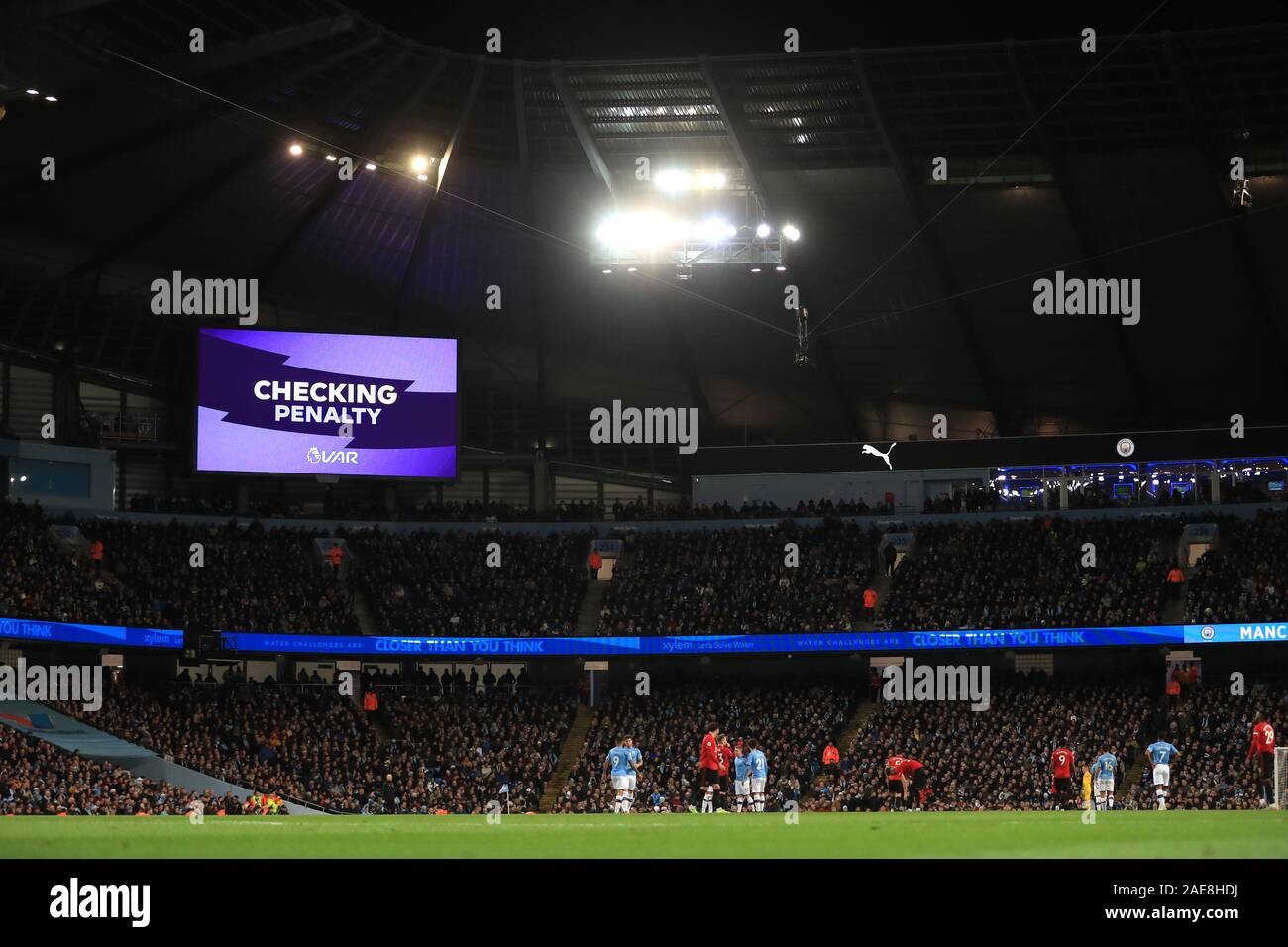 A penalty is given through VAR during the Premier League match at the ...