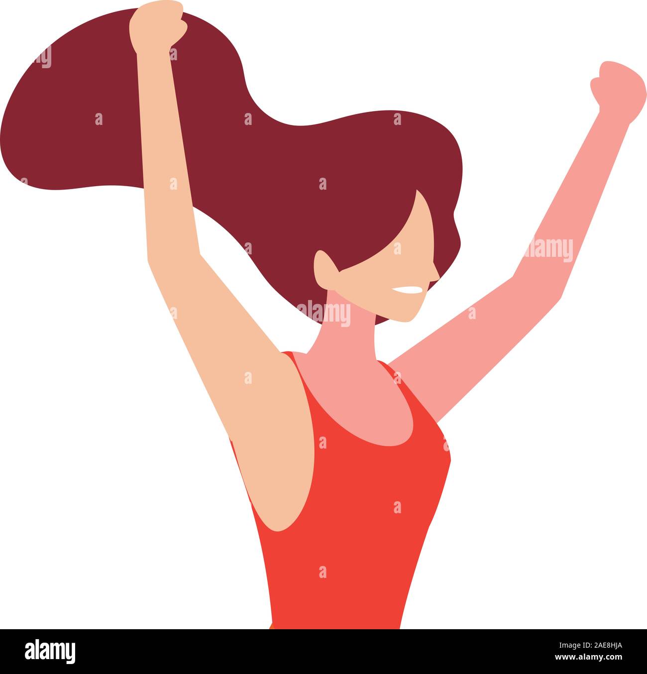 young woman faceless on white background vector illustration design ...
