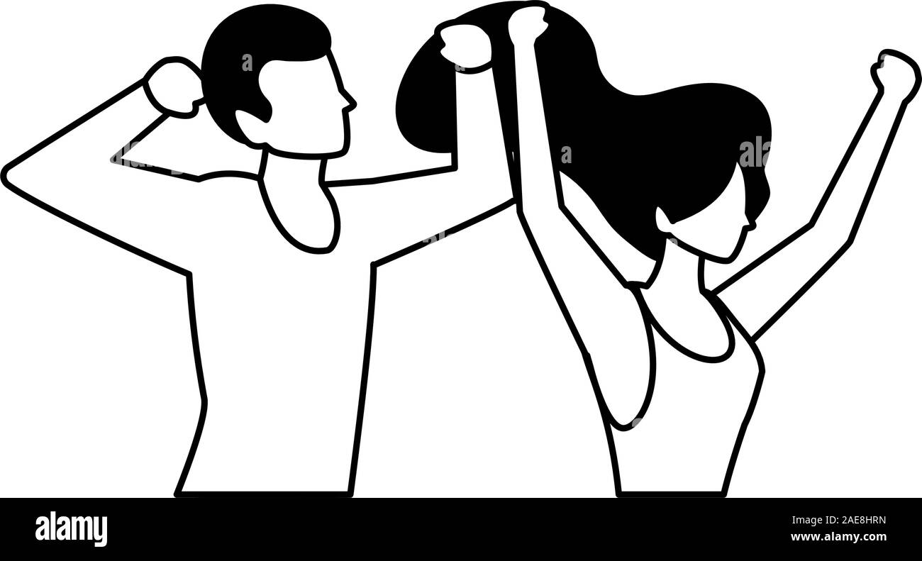 couple of people faceless with different poses on white background ...